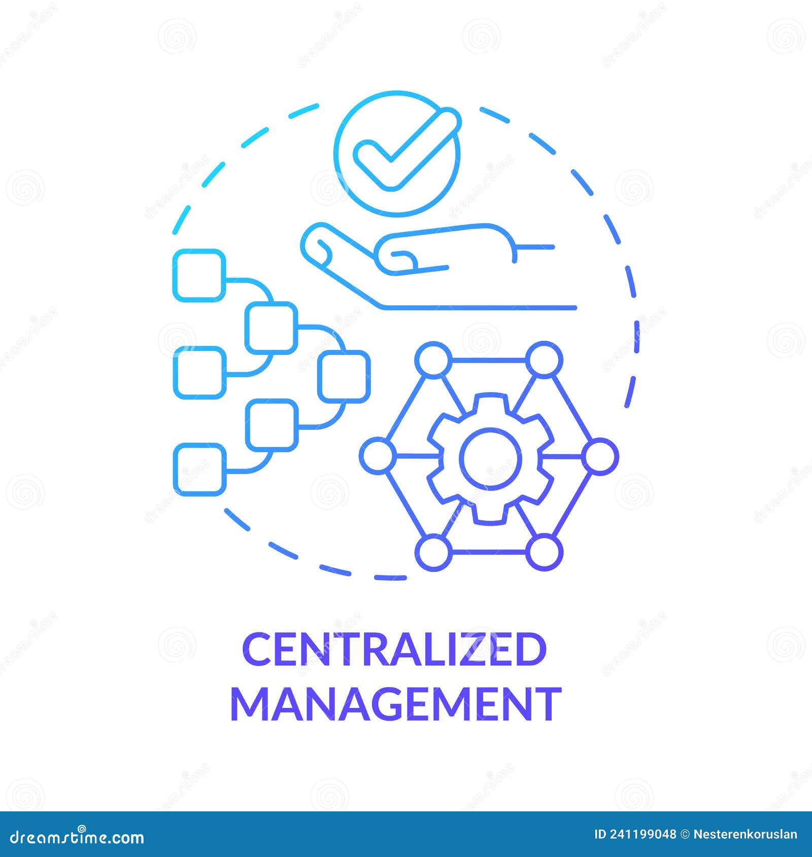 Centralized Management Blue Gradient Concept Icon Stock Vector ...