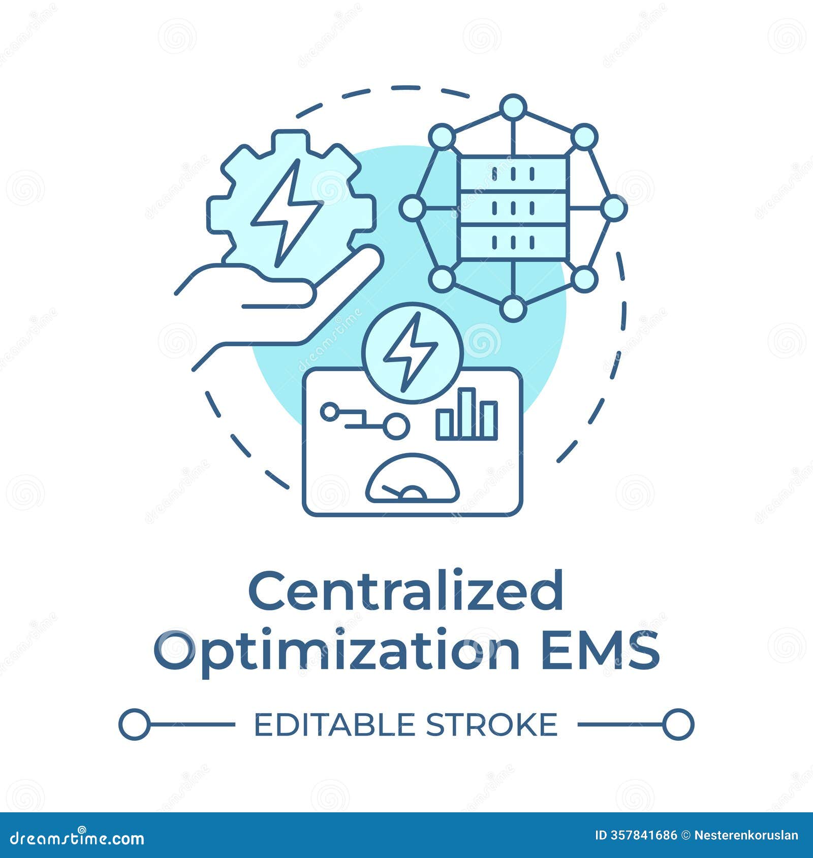 Centralized Optimization EMS Soft Blue Concept Icon Stock Vector ...