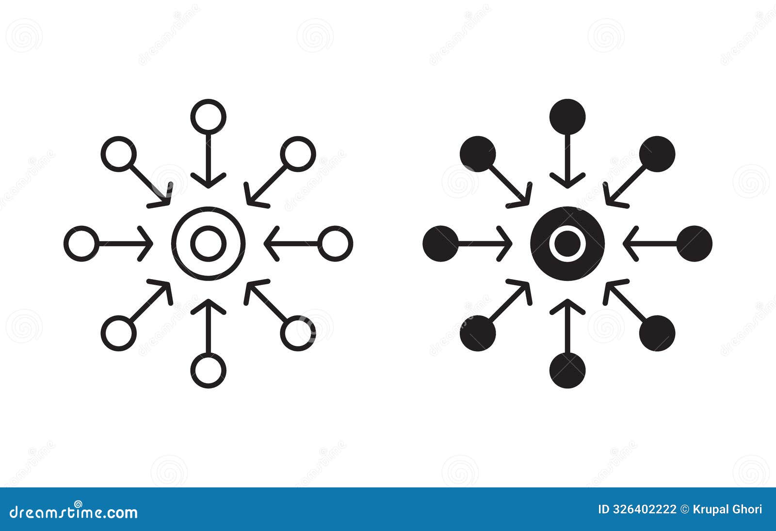 Centralized Outline Icon Collection or Set. Centralized Thin Vector ...
