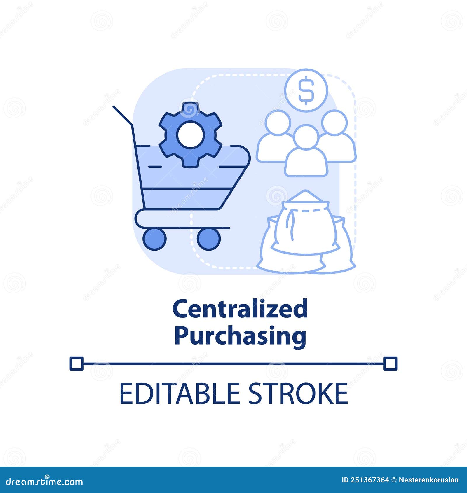 Centralized Purchasing Light Blue Concept Icon Stock Vector ...