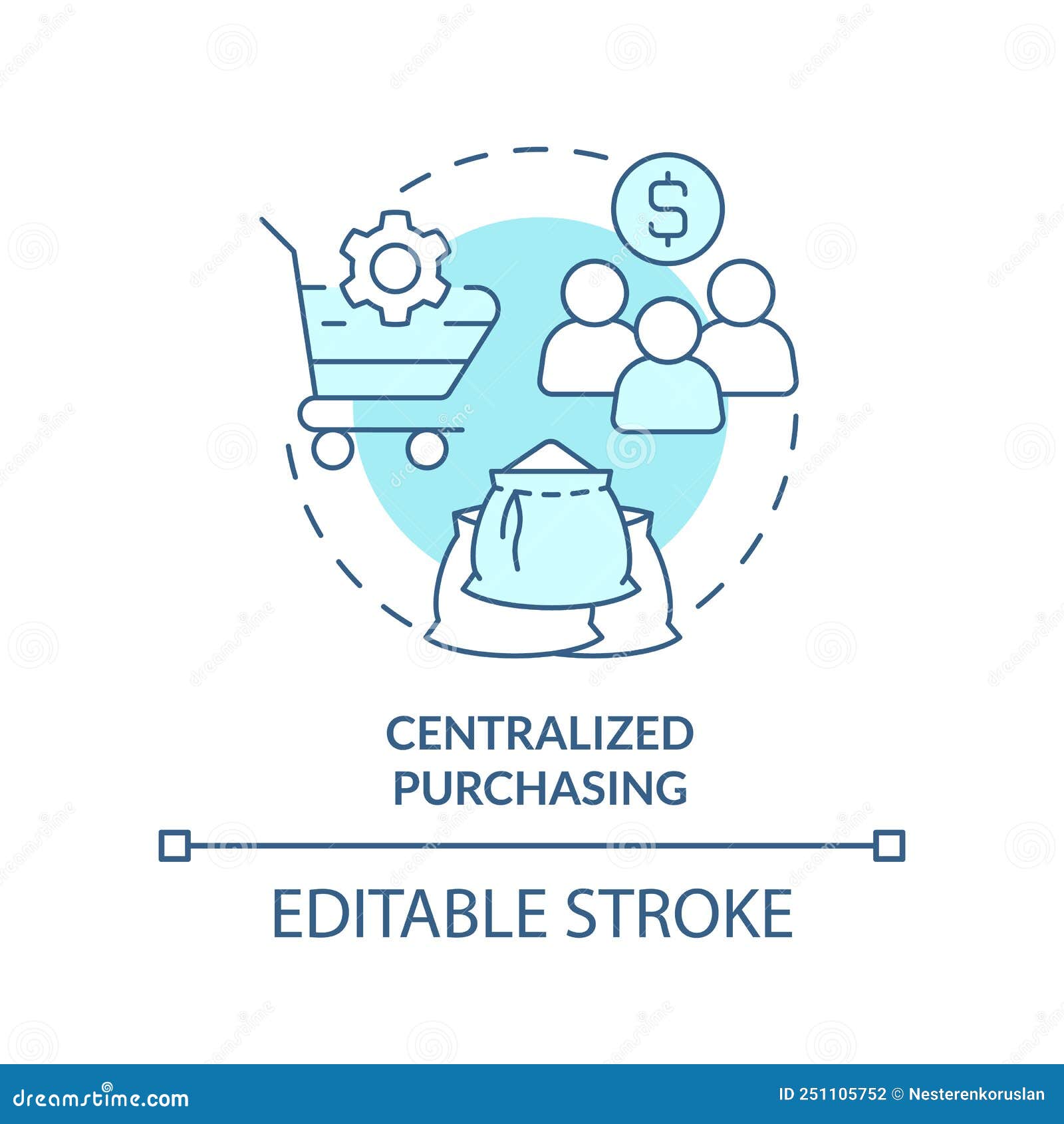 Centralized Purchasing Turquoise Concept Icon Stock Vector ...
