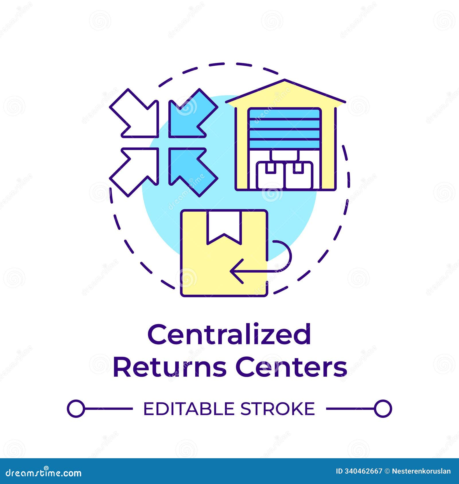 Centralized Returns Centers Multi Color Concept Icon Stock Illustration ...