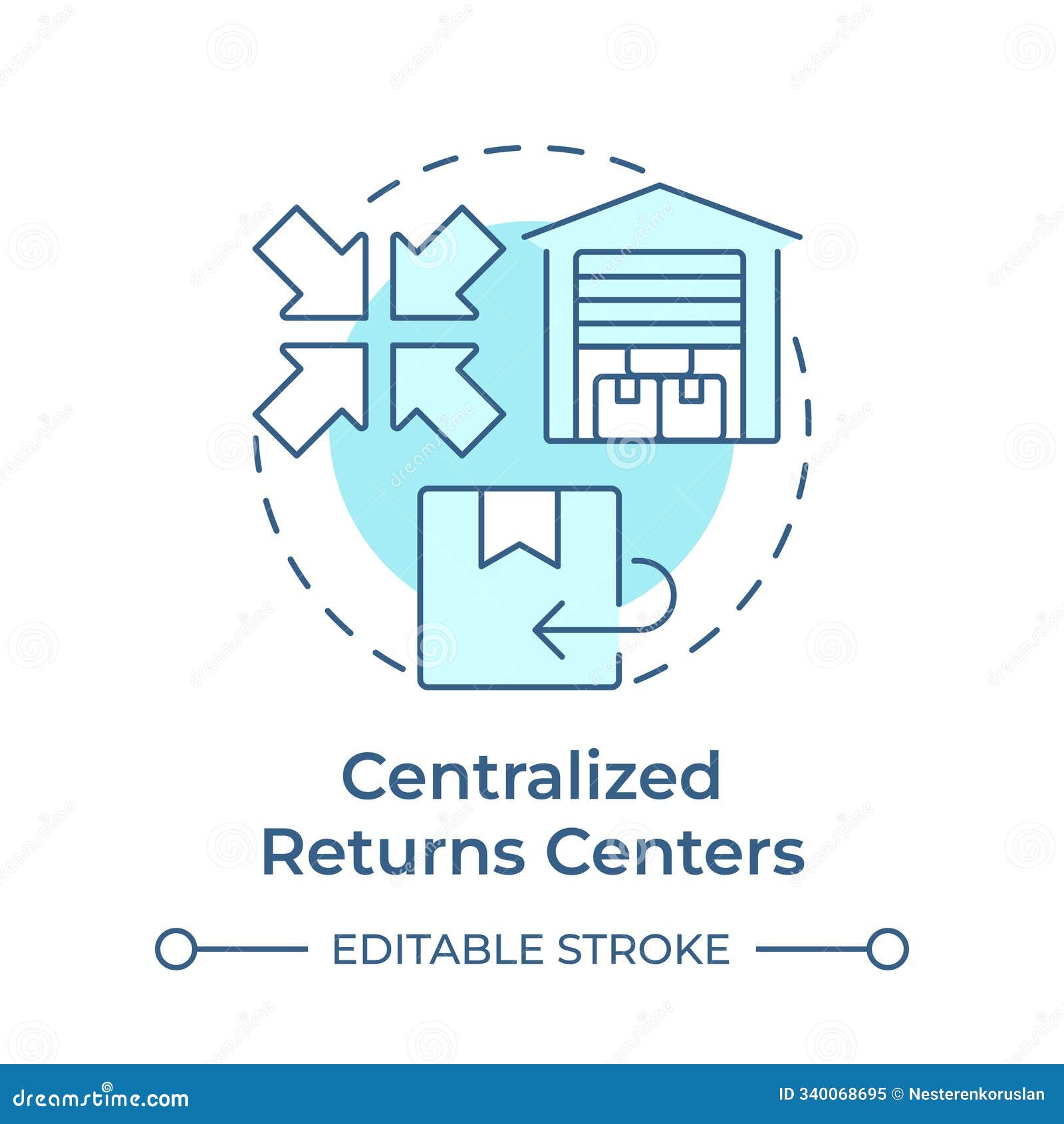 Centralized Returns Centers Soft Blue Concept Icon Stock Illustration ...
