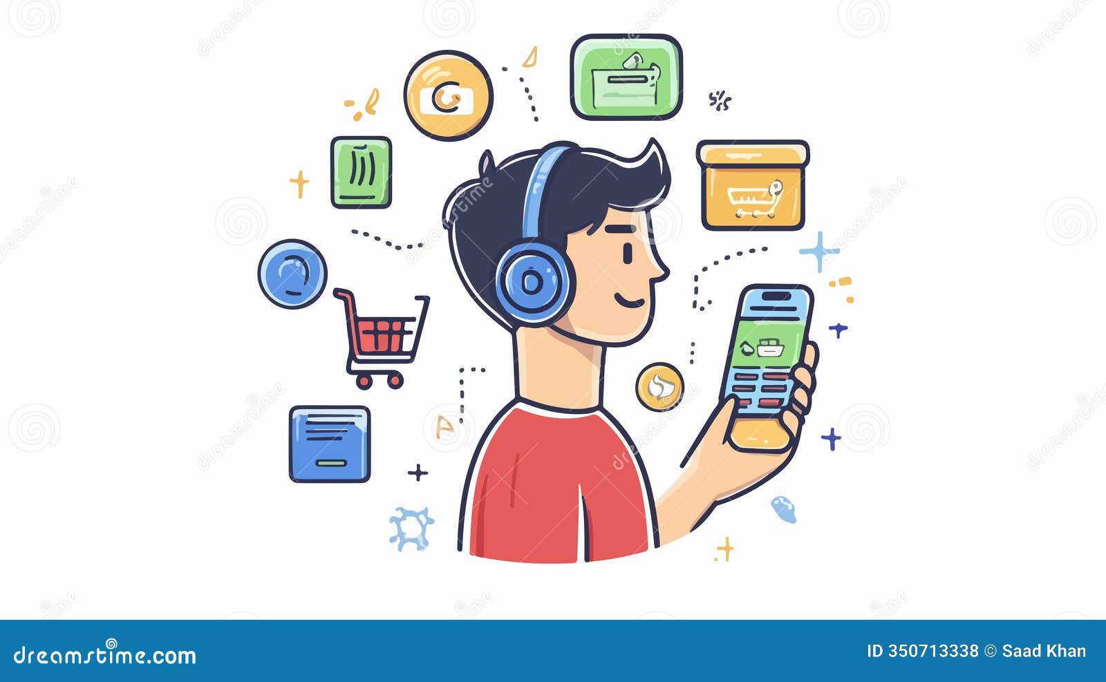 Centralized User Icon Connected To Various Communication Networks Stock ...