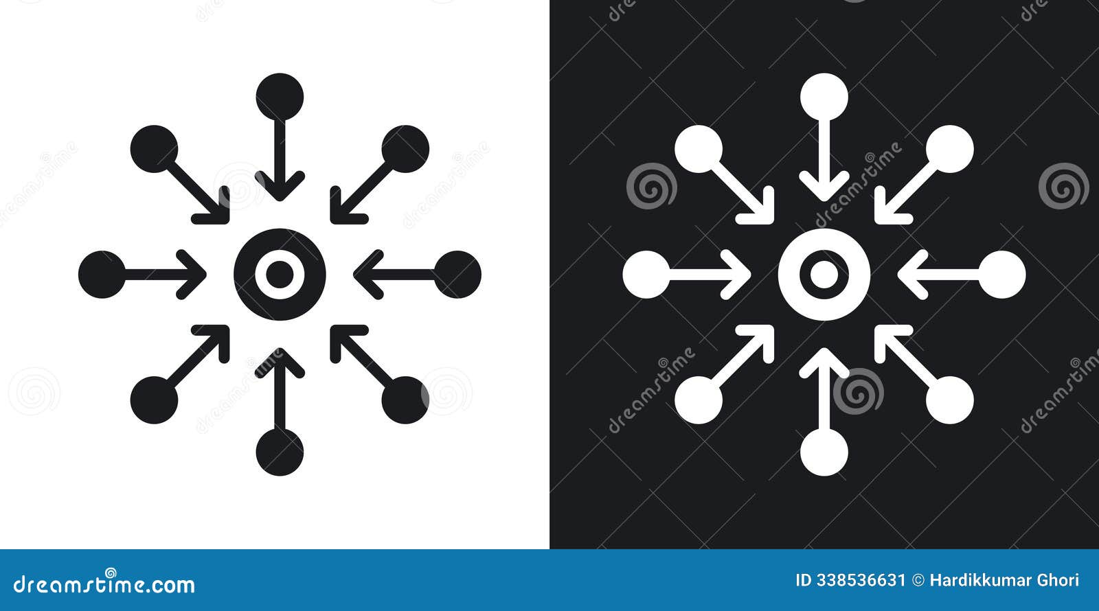Centralizedline in Thin Line Black Color. Flat Simple Vector Symbols ...