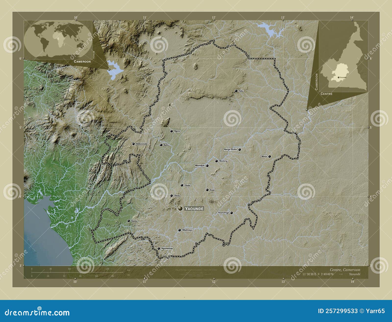 Centre, Cameroon. Wiki. Labelled Points of Cities Stock Illustration ...