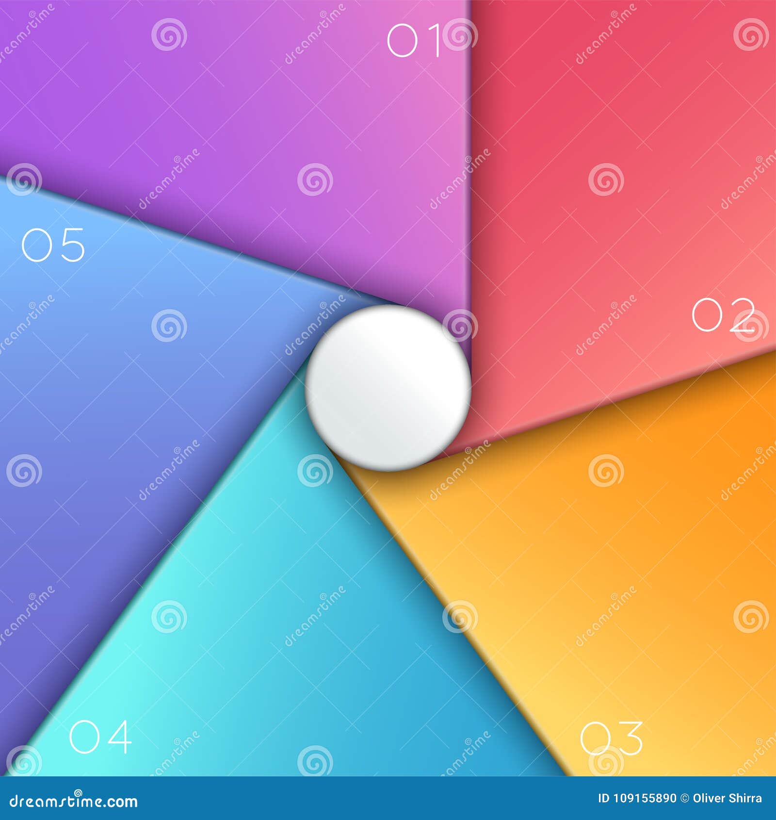 Centre Circle Sections 1 To 5 Infographic Template Stock Vector ...