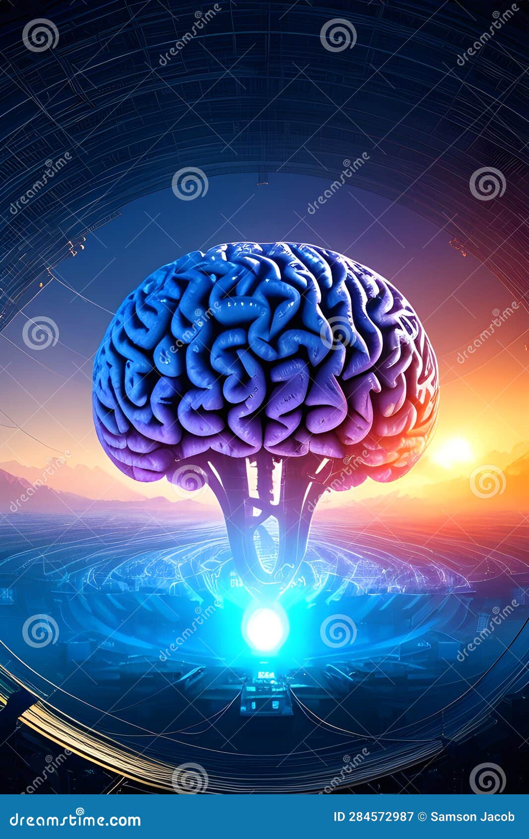 Centre of Intelligence and Logic the Brain Generated by Ai Stock ...