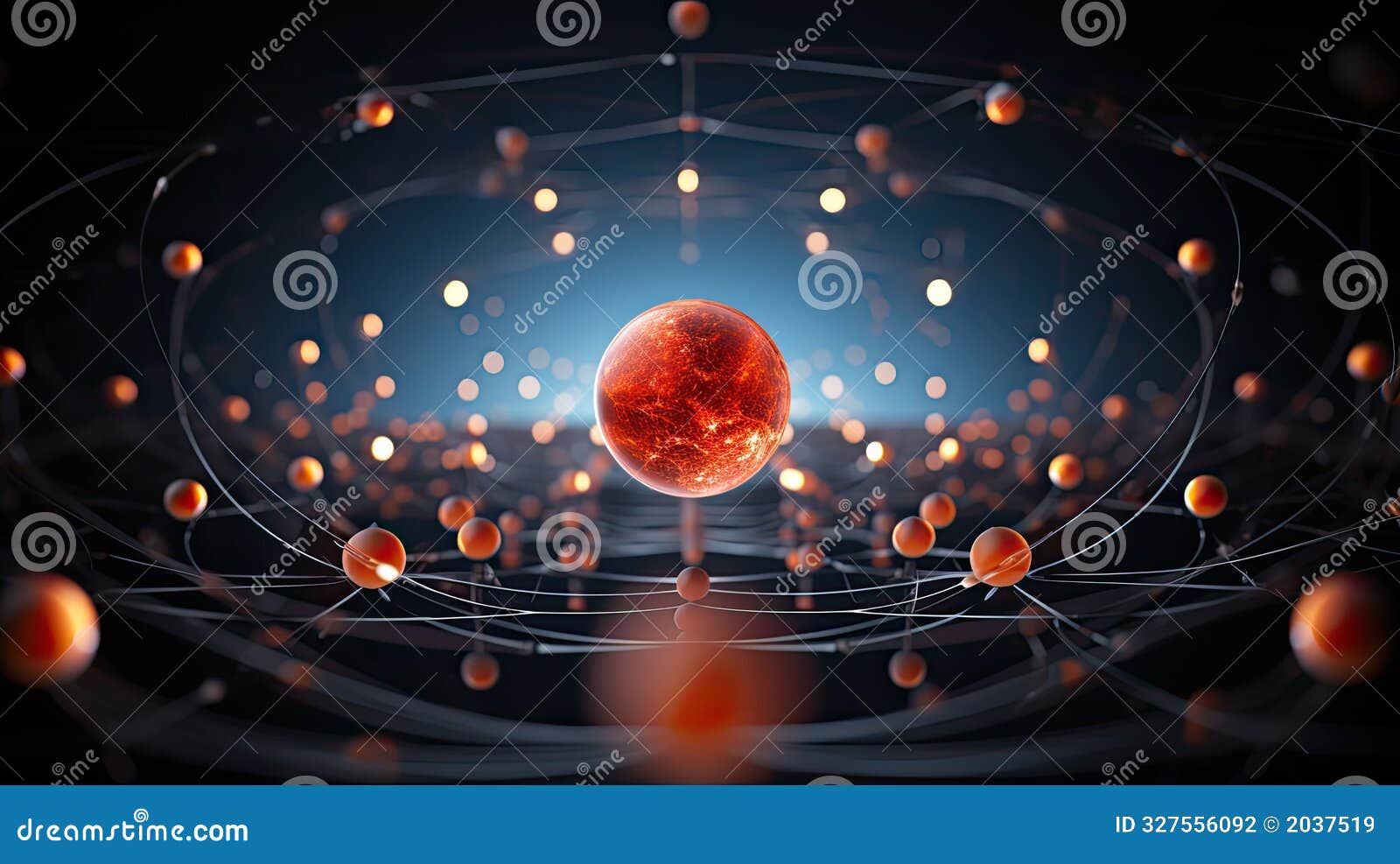 Atom Orbit Icon. Quantum Physics. Blue Color Logo Isolated On ...