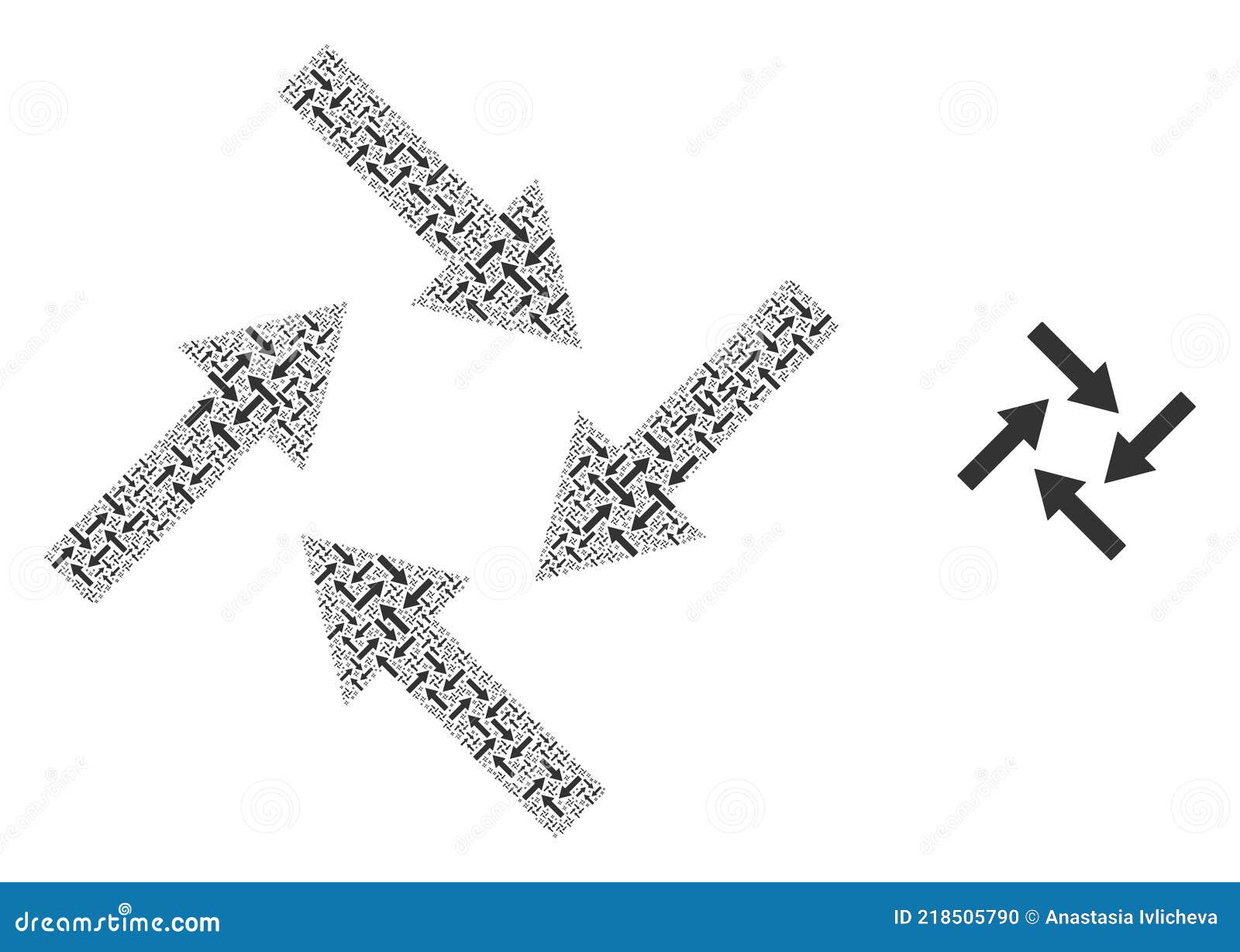 Centripetal Arrows Recursive Icon Composition Stock Vector ...