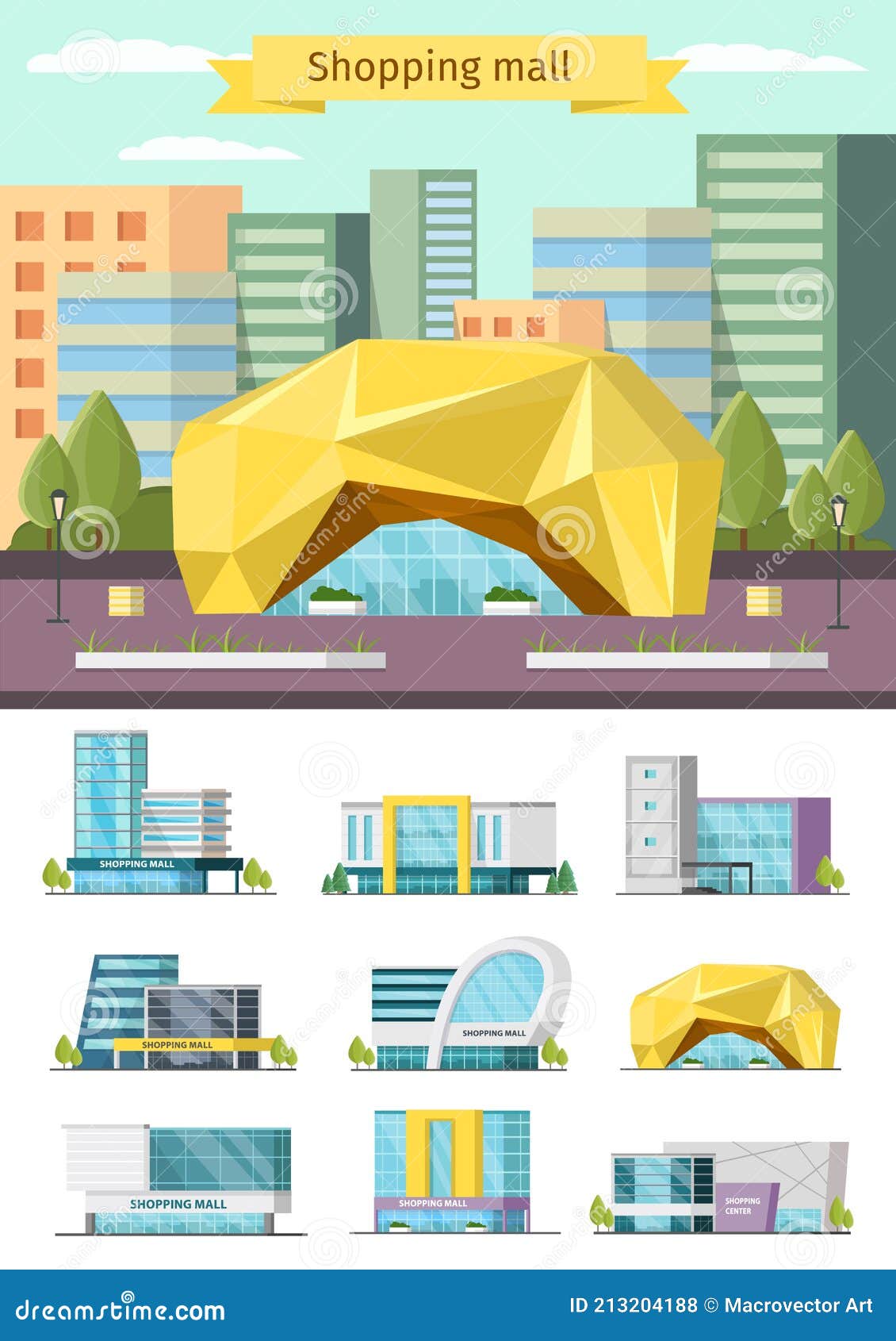 Centro Comercial Orthogonal Concept Ilustración del Vector - Ilustración de decorativo ...