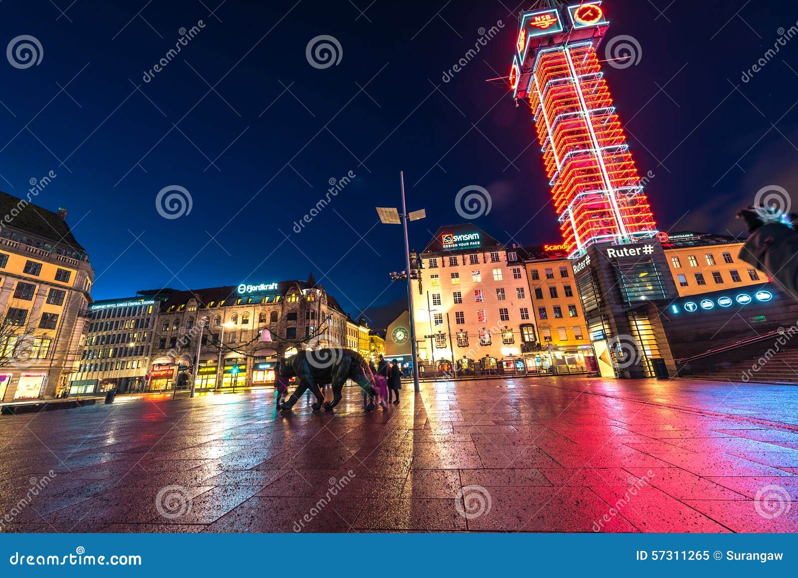 Centro Da Cidade De Oslo, Noruega Imagem Editorial - Imagem de inverno ...