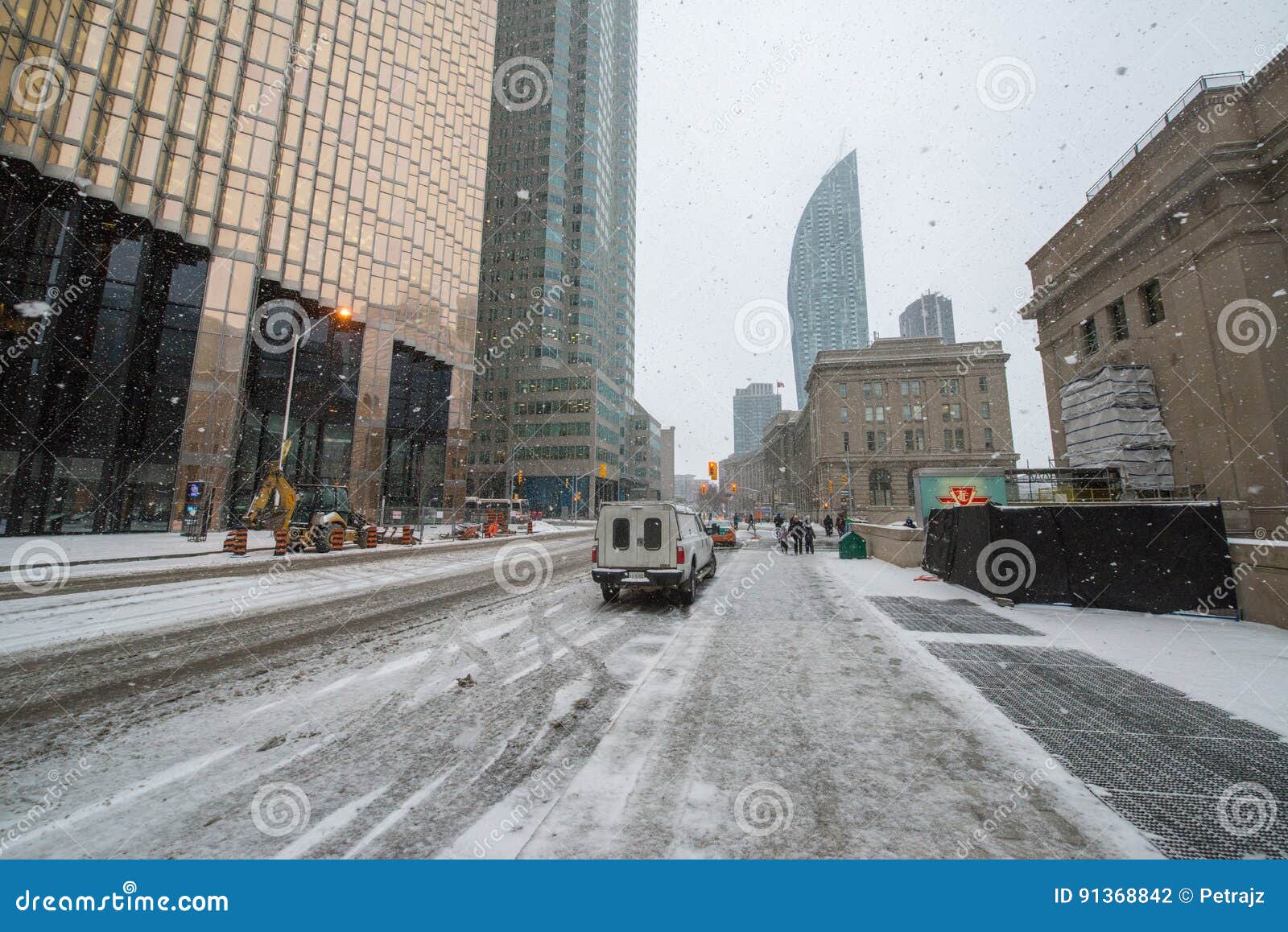 Centro Da Cidade De Toronto No Inverno Nevado Fotografia Editorial ...