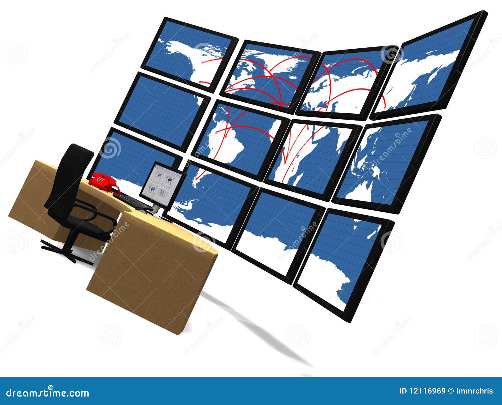 Centro de comando ilustração stock. Ilustração de espiar - 12116969