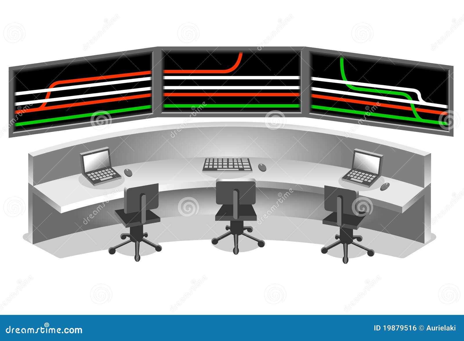 Centro de control ilustración del vector. Ilustración de cuaderno ...