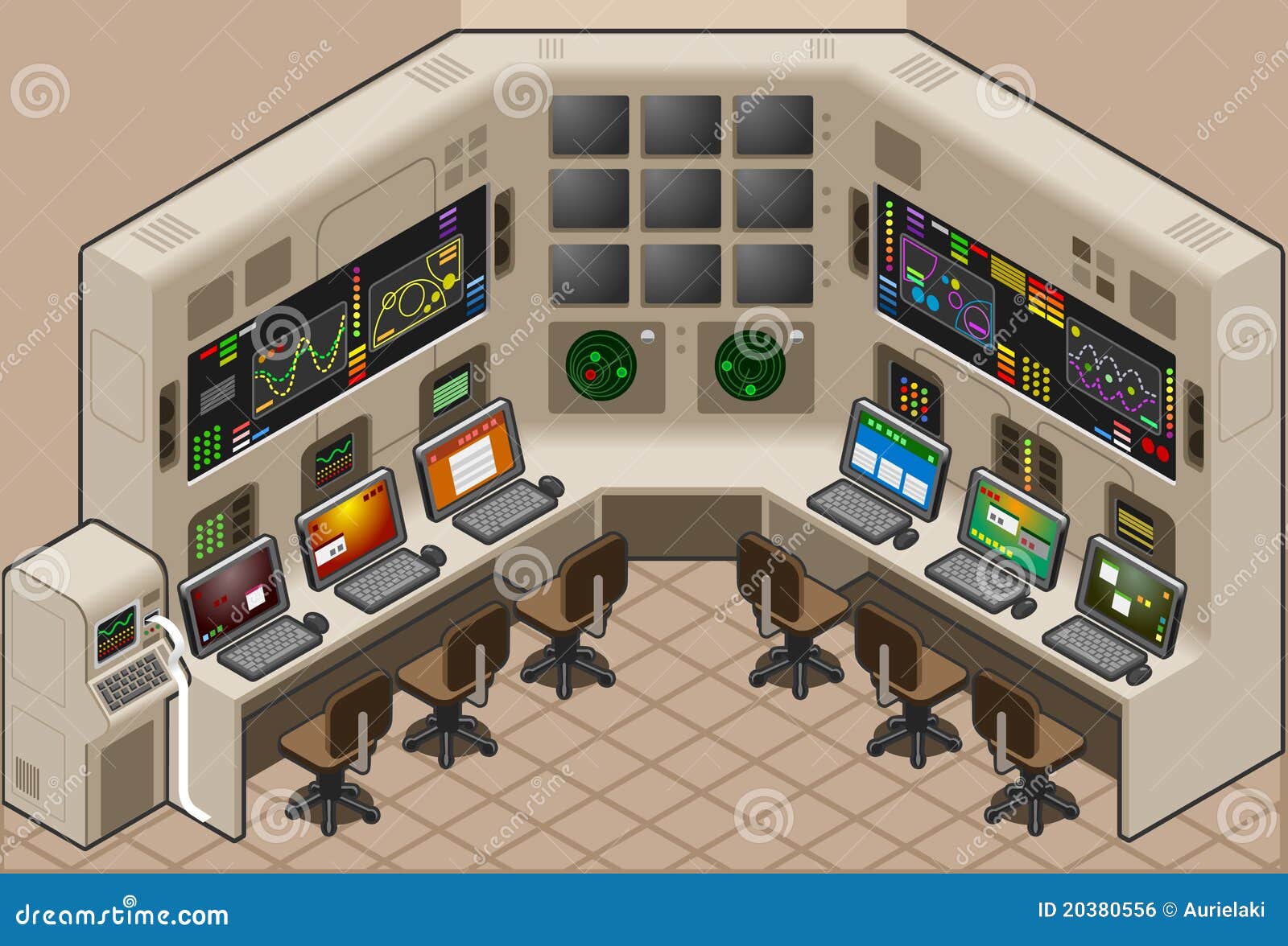 Centro de control ilustración del vector. Ilustración de vendedor ...