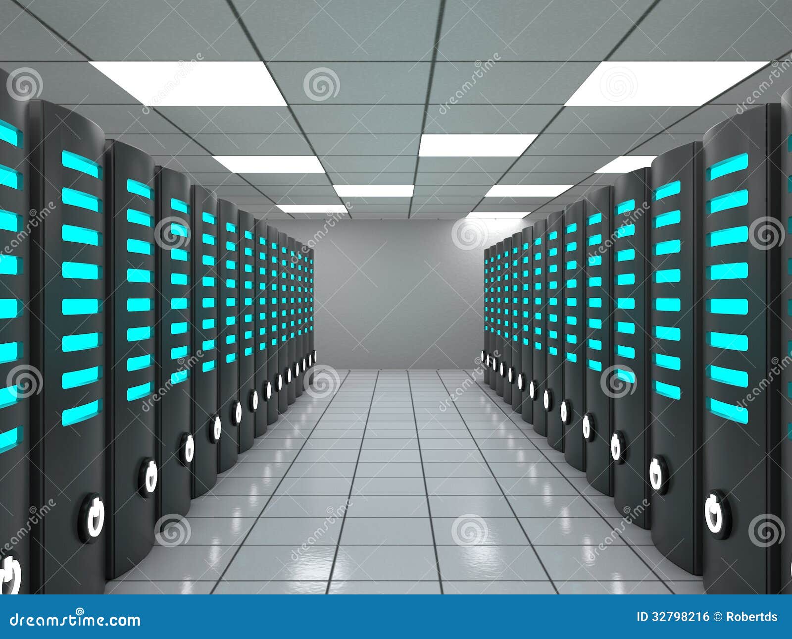 Centro De Datos Con Los Servidores Modernos Stock de ilustración ...