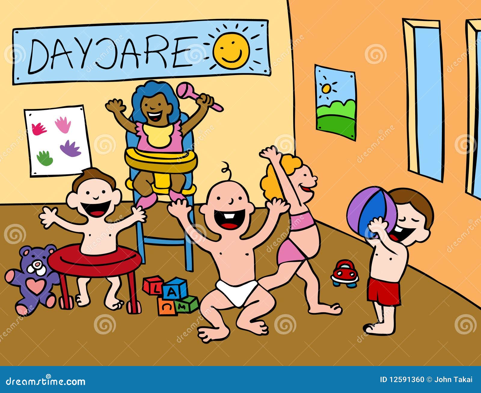 Centro de guardería ilustración del vector. Ilustración de sonriente ...