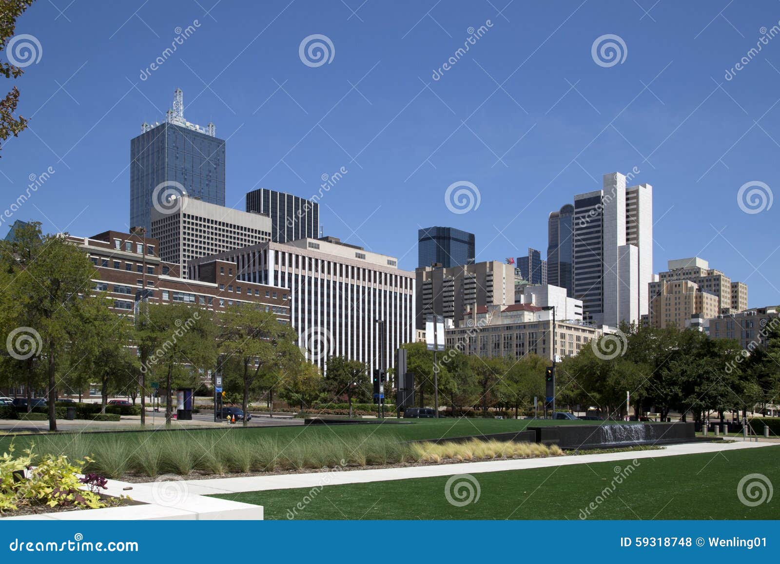 Centro De La Ciudad De L Ciudad Dallas Foto de archivo - Imagen de ...