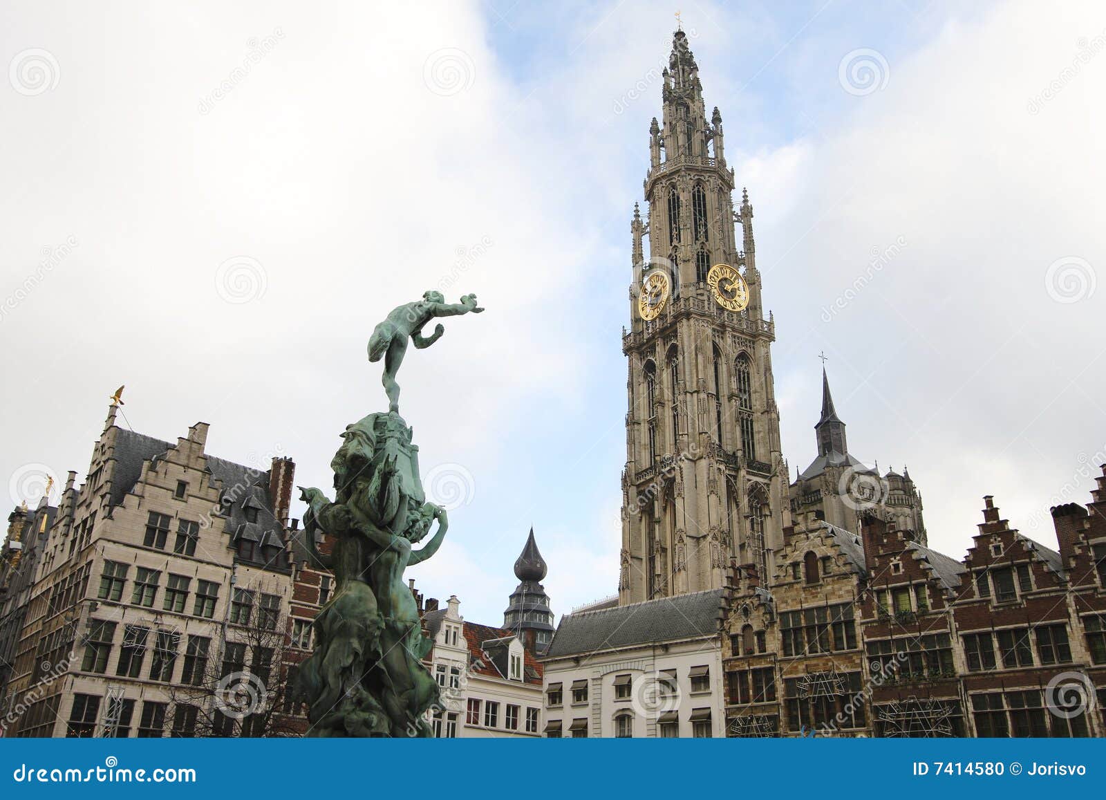Centro di Anversa, Belgio fotografia stock. Immagine di torretta - 7414580