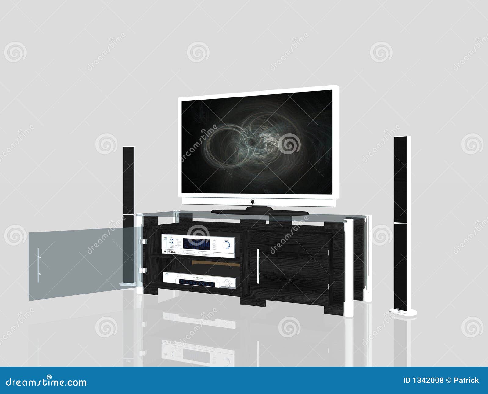Centro Di Media, Schermo Del Plasma Illustrazione di Stock ...