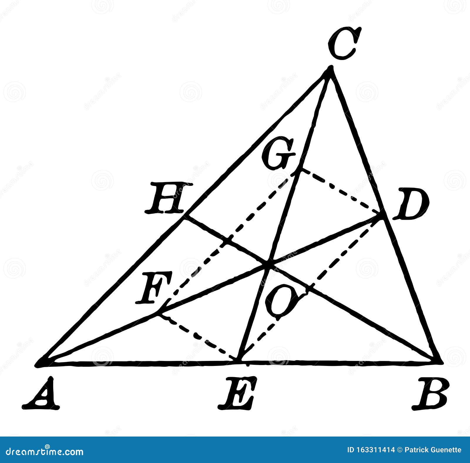 Centroid of Triangle Vintage Illustration Stock Vector - Illustration ...