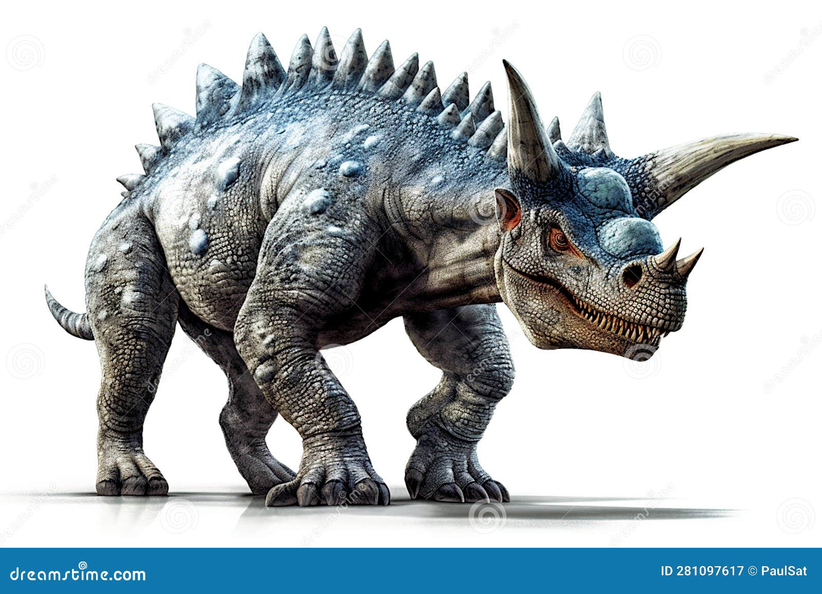 Centrosaurus. Dinosaur, Realistic Image with White Background Stock ...