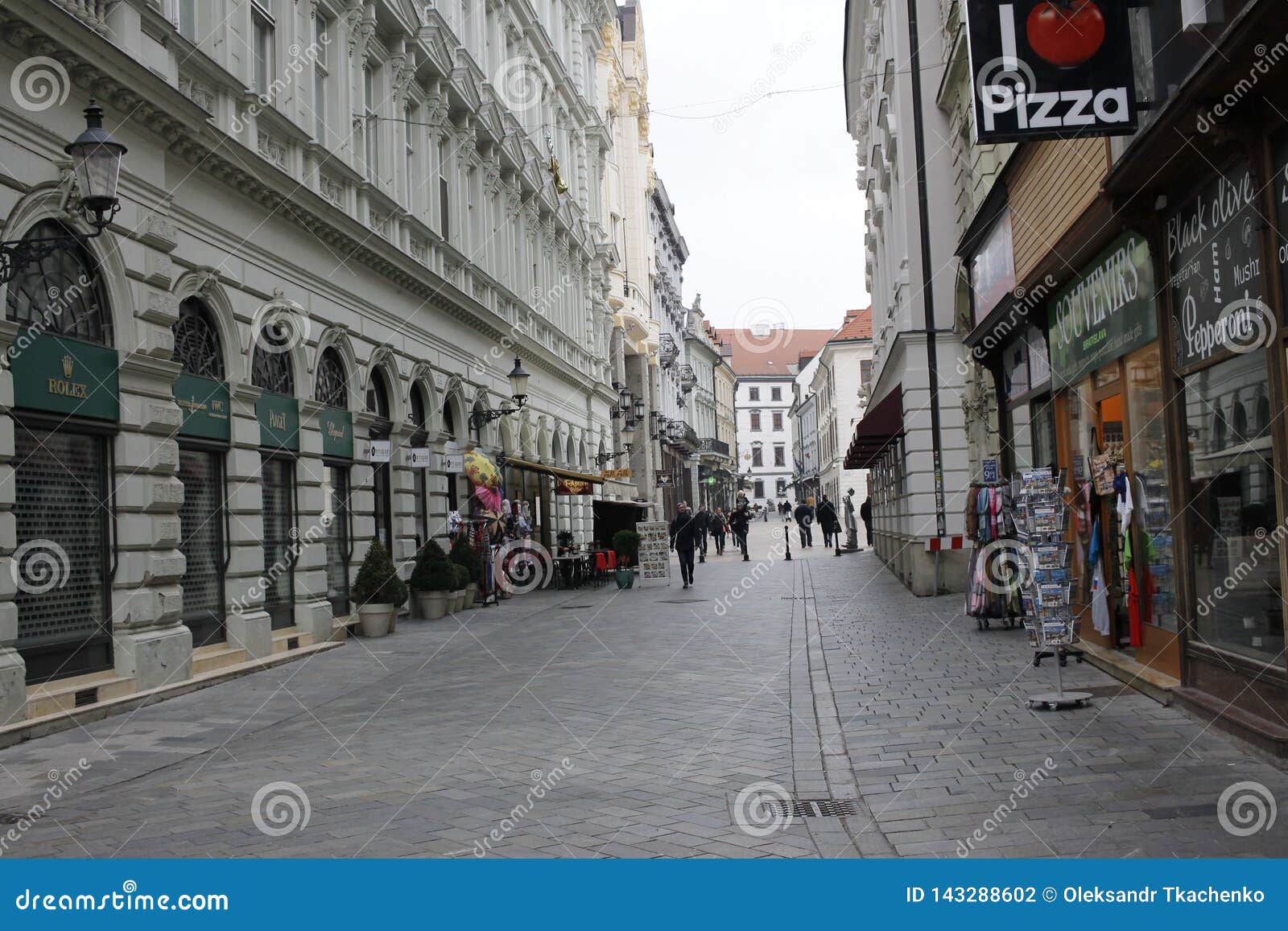 In Centrum of Bratislava Old Town Editorial Photography - Image of blue ...