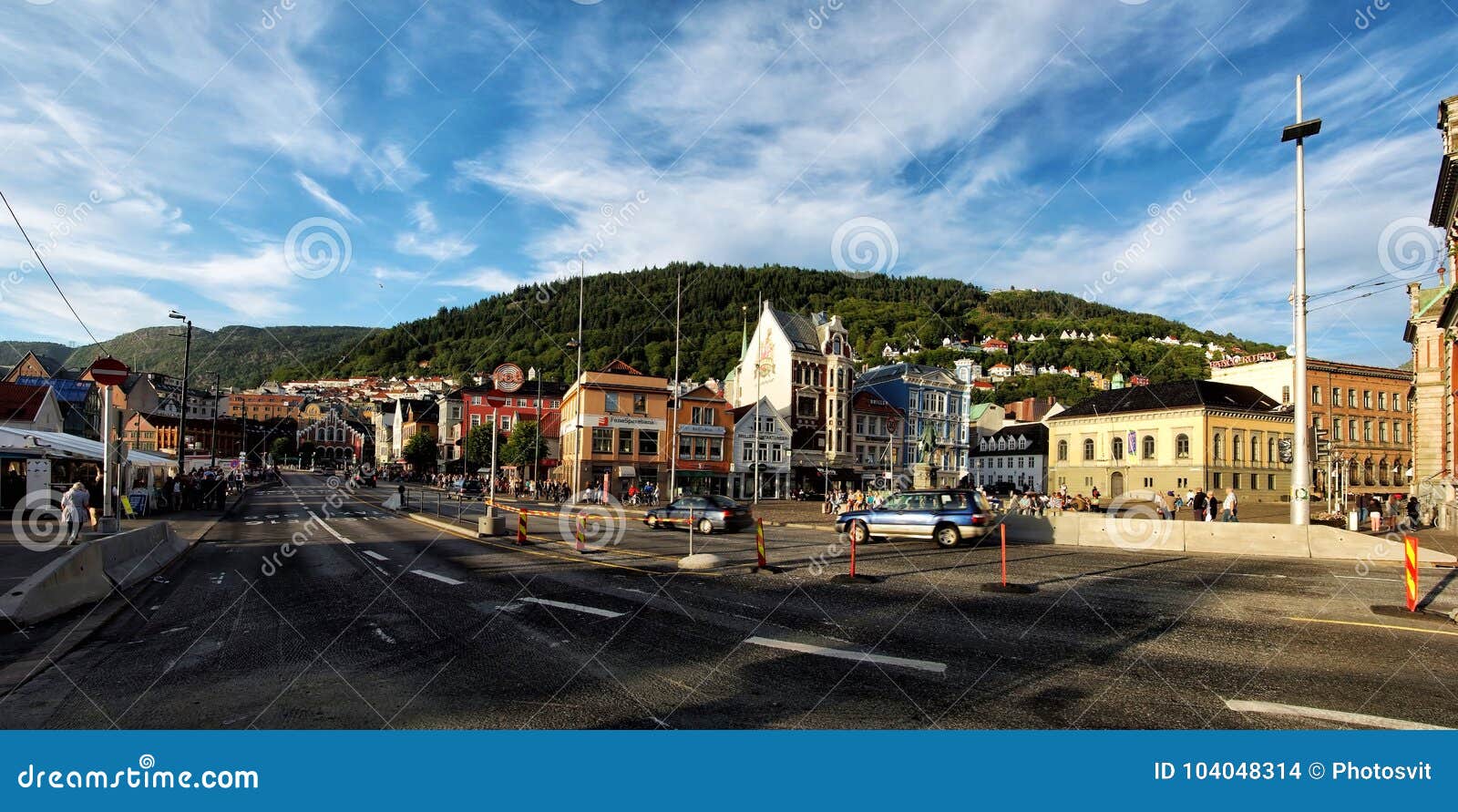 Centrum Miasta Bergen, Norwegia Obraz Stock Editorial - Obraz złożonej ...