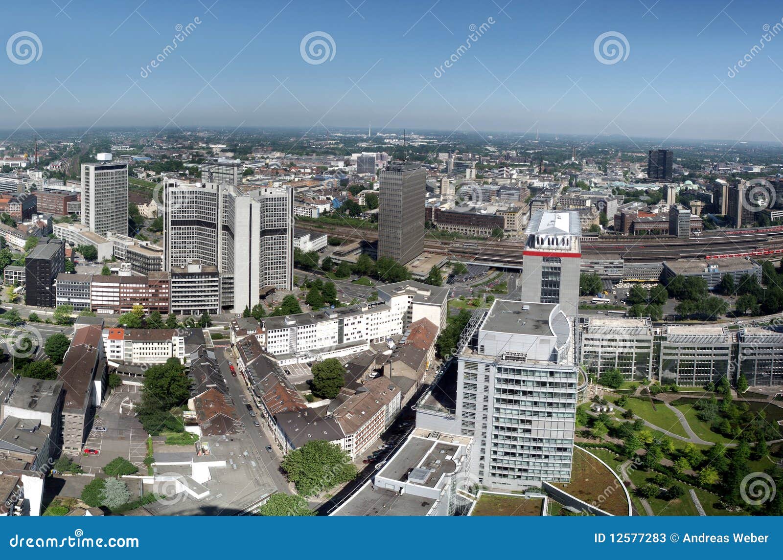Centrum Miasta Essen Panorama Obraz Stock - Obraz złożonej z ...