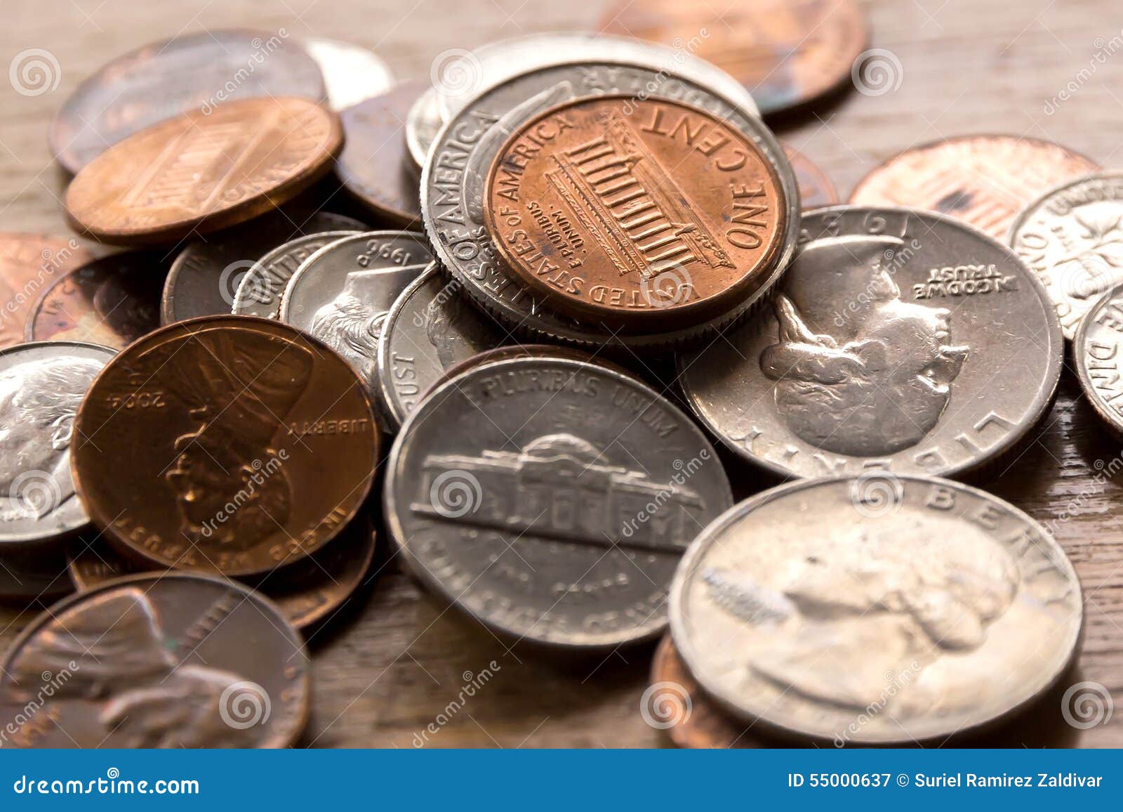 Cents dimes and quarters stock image. Image of saving - 55000637