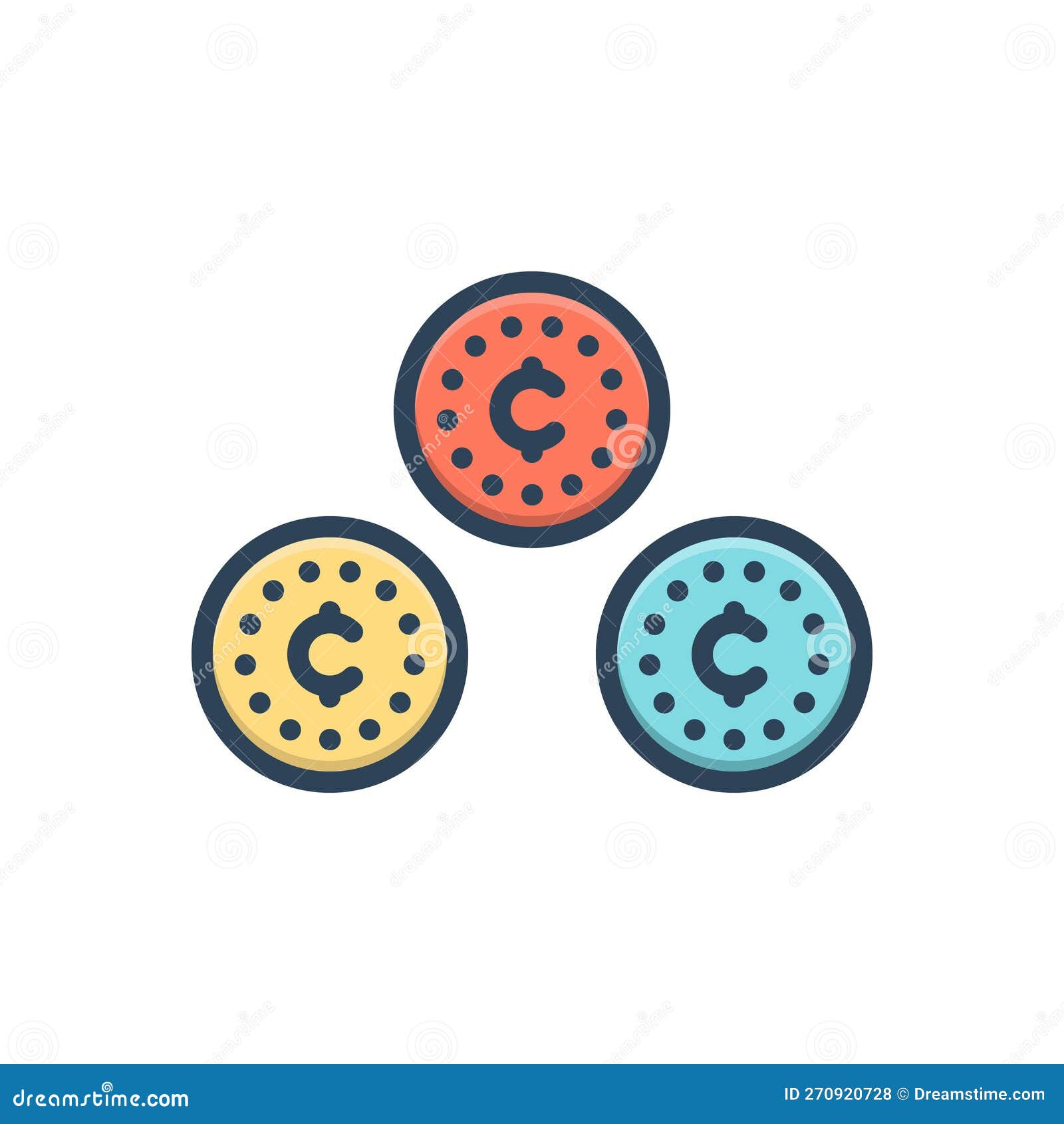 Color Illustration Icon for Cents, Money and Price Stock Illustration ...