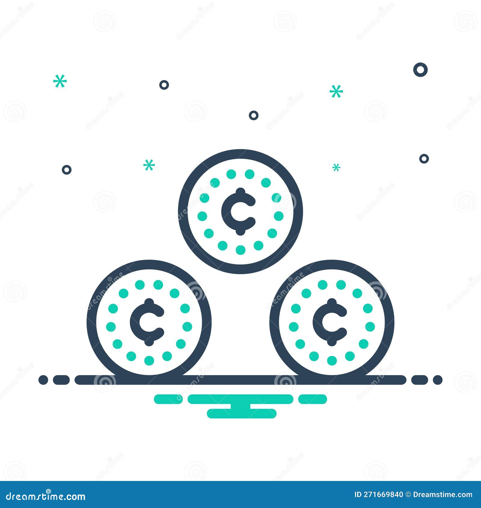 Mix Icon for Cents, Money and Income Stock Illustration - Illustration ...