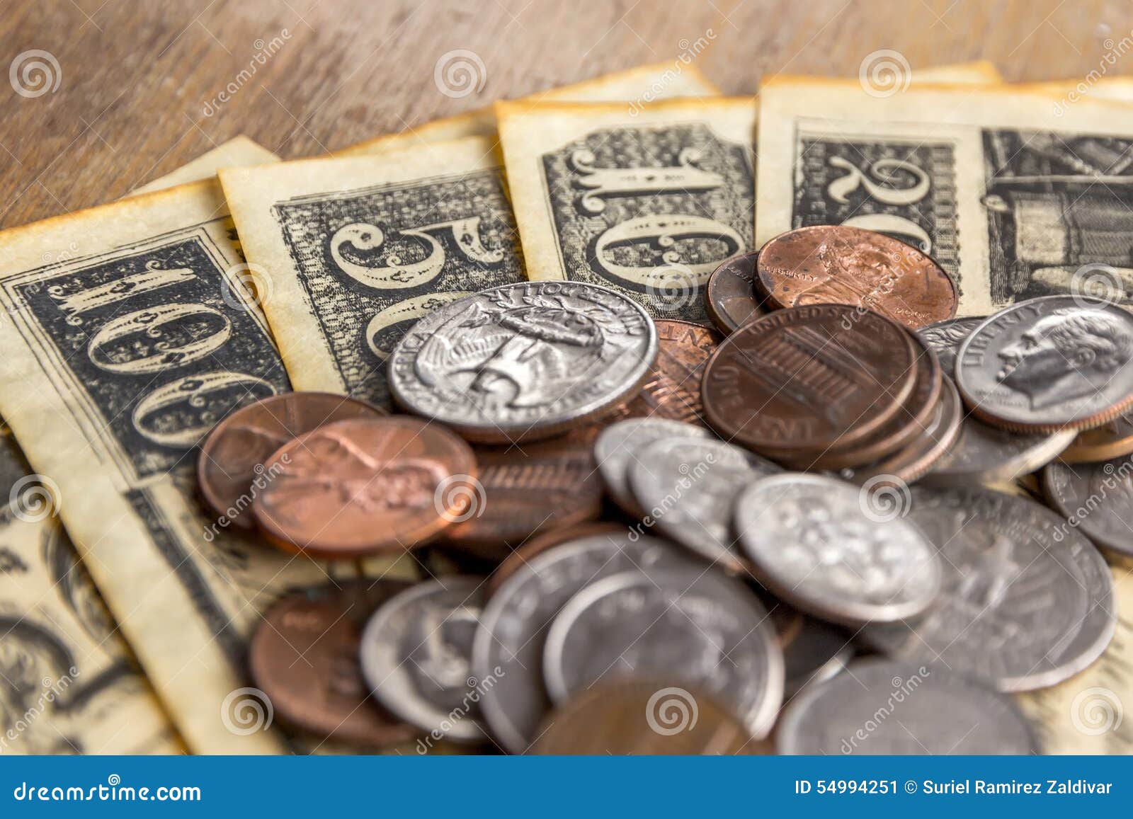 Cents and old bills stock image. Image of debts, dimes - 54994251