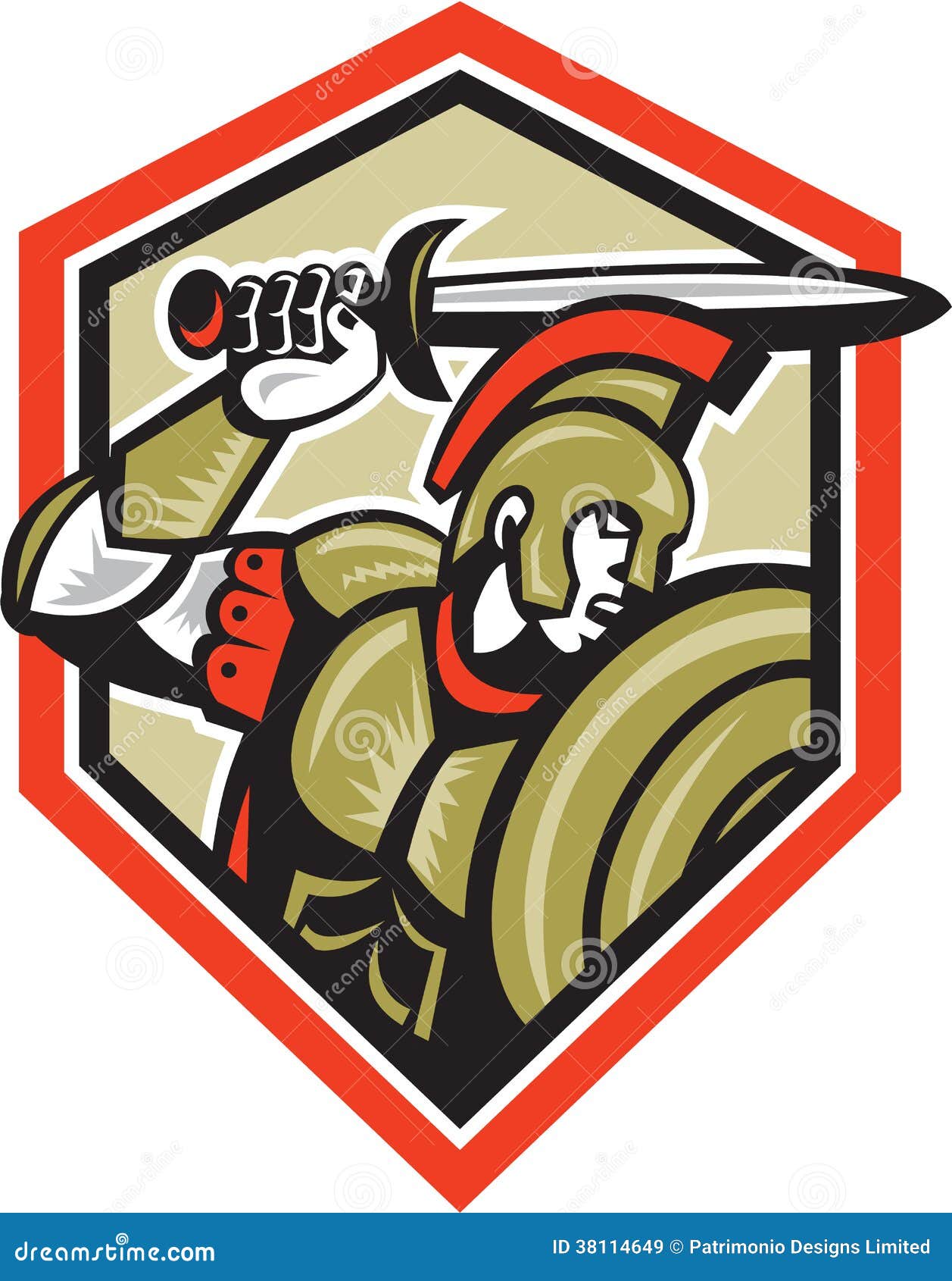 Centurion Roman Soldier Attacking Shield Stock Vector - Illustration of ...