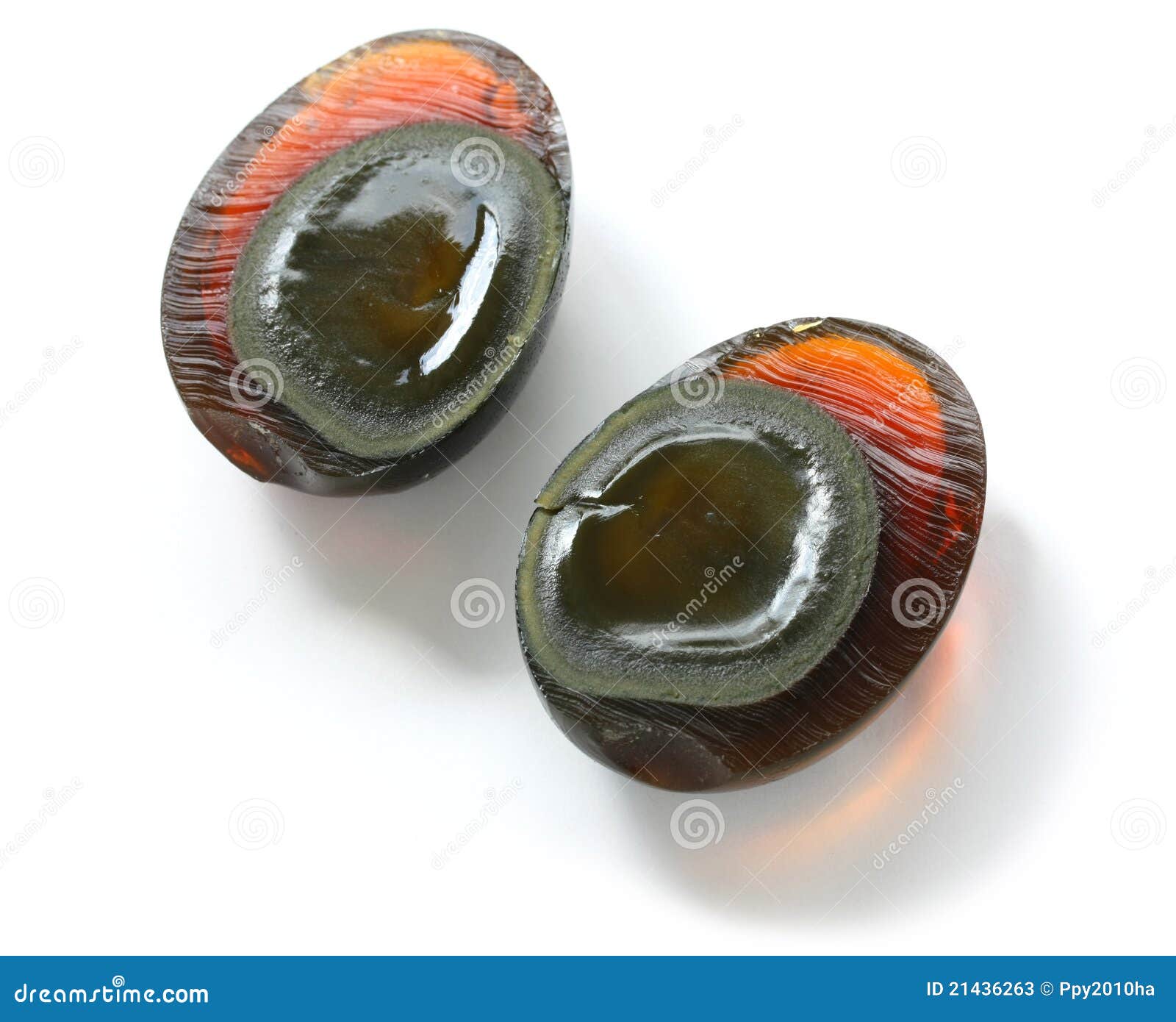 Century egg sliced open stock image. Image of black, cuisine - 21436263