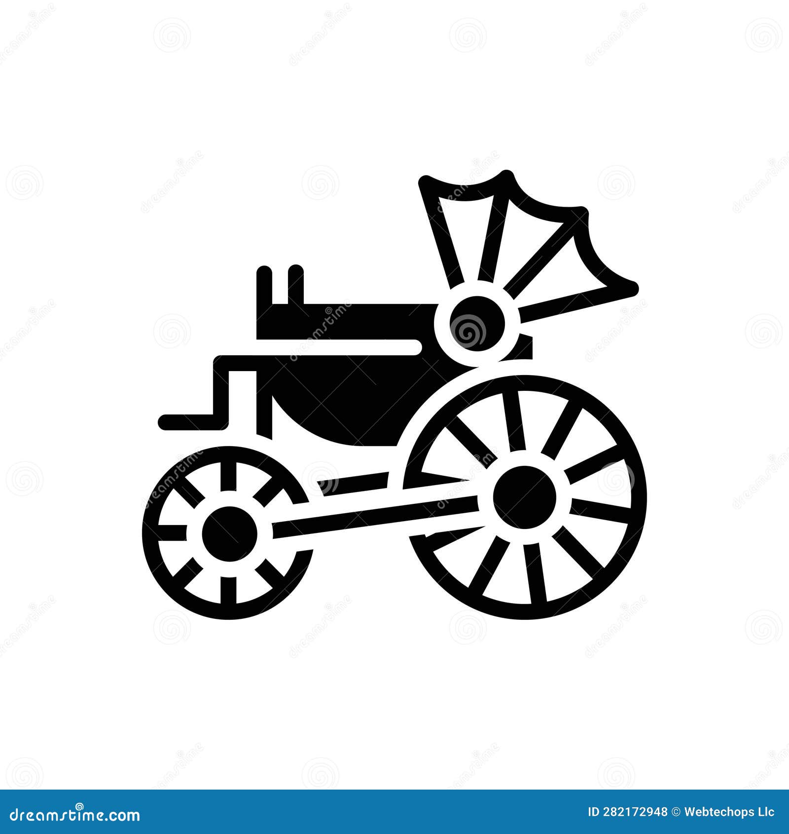 Black Solid Icon for Century, Chariot and Classic Stock Illustration ...