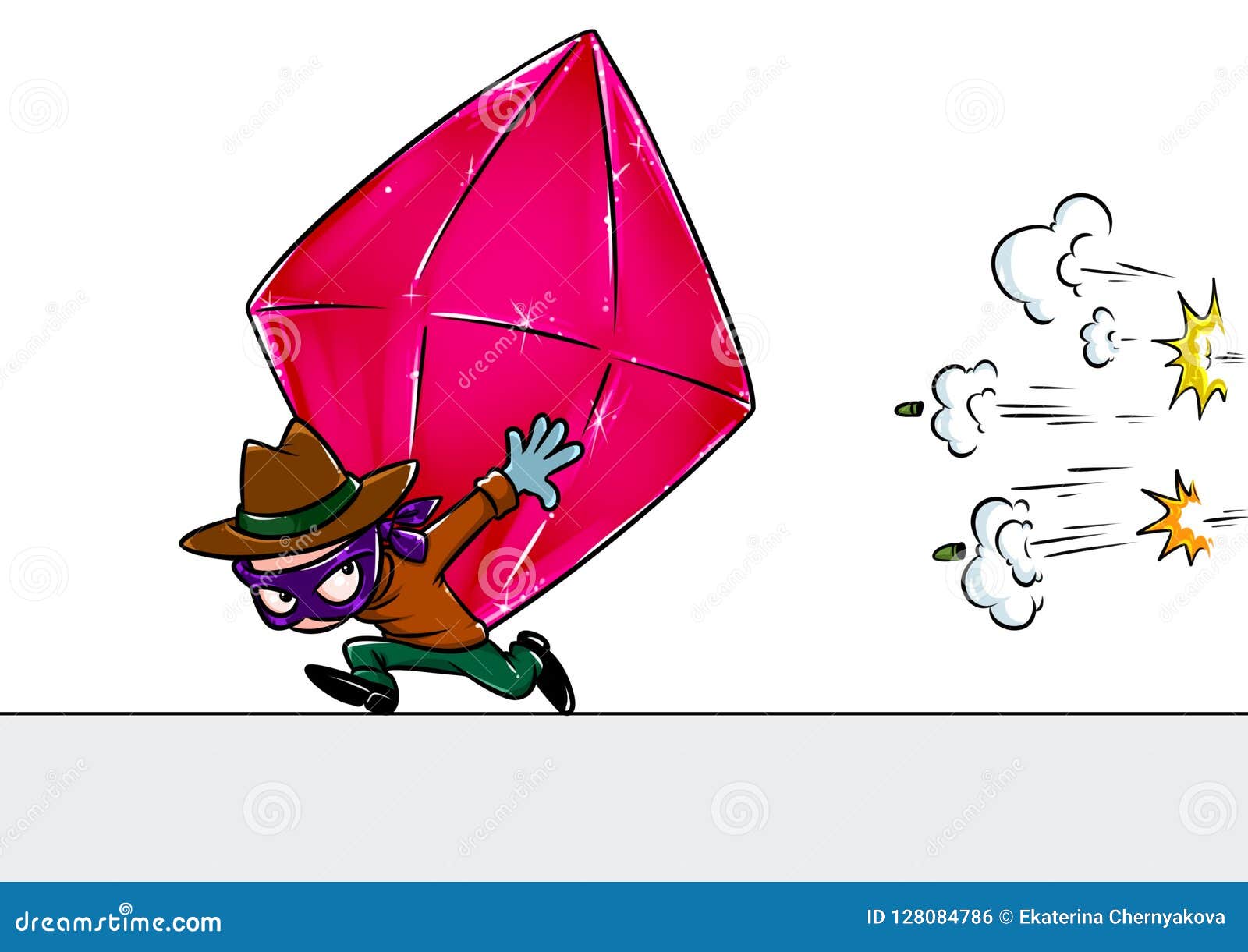 Century Robbery Huge Ruby Cartoon Stock Illustration - Illustration of ...