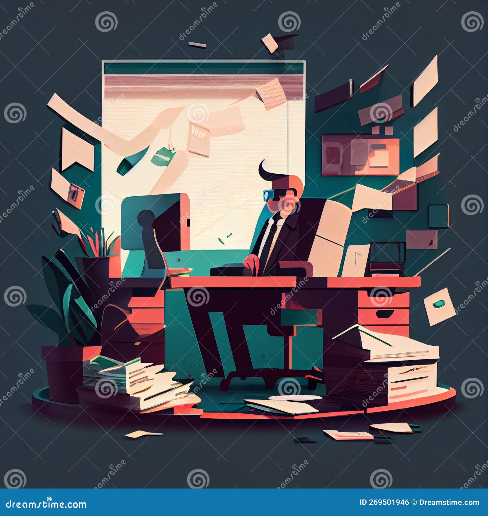 CEO of a Company Desks Vector Illustration. AI Generated Stock ...