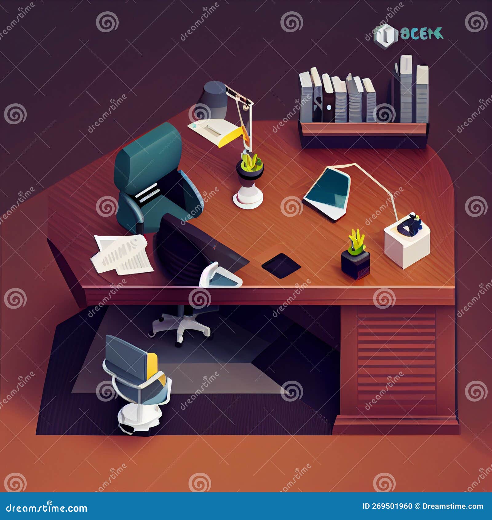 CEO Desks Vector Illustration. AI Generated. Stock Illustration ...
