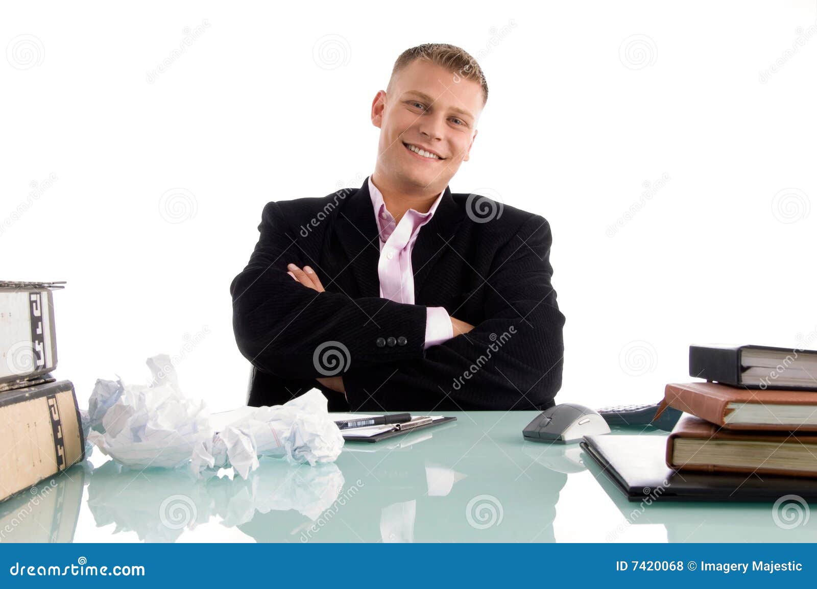 Ceo with Folded Hands in an Office Stock Photo - Image of studio ...