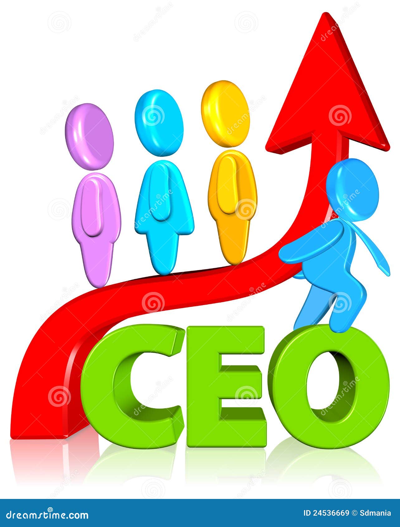 Ceo with growth chart stock illustration. Illustration of efficiency ...