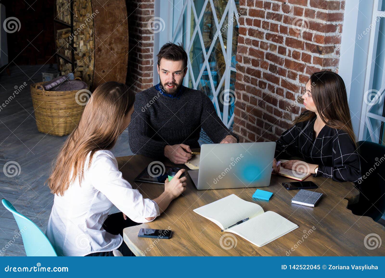 CEO Having Interview with New Employees Sitting in Office Stock Image ...