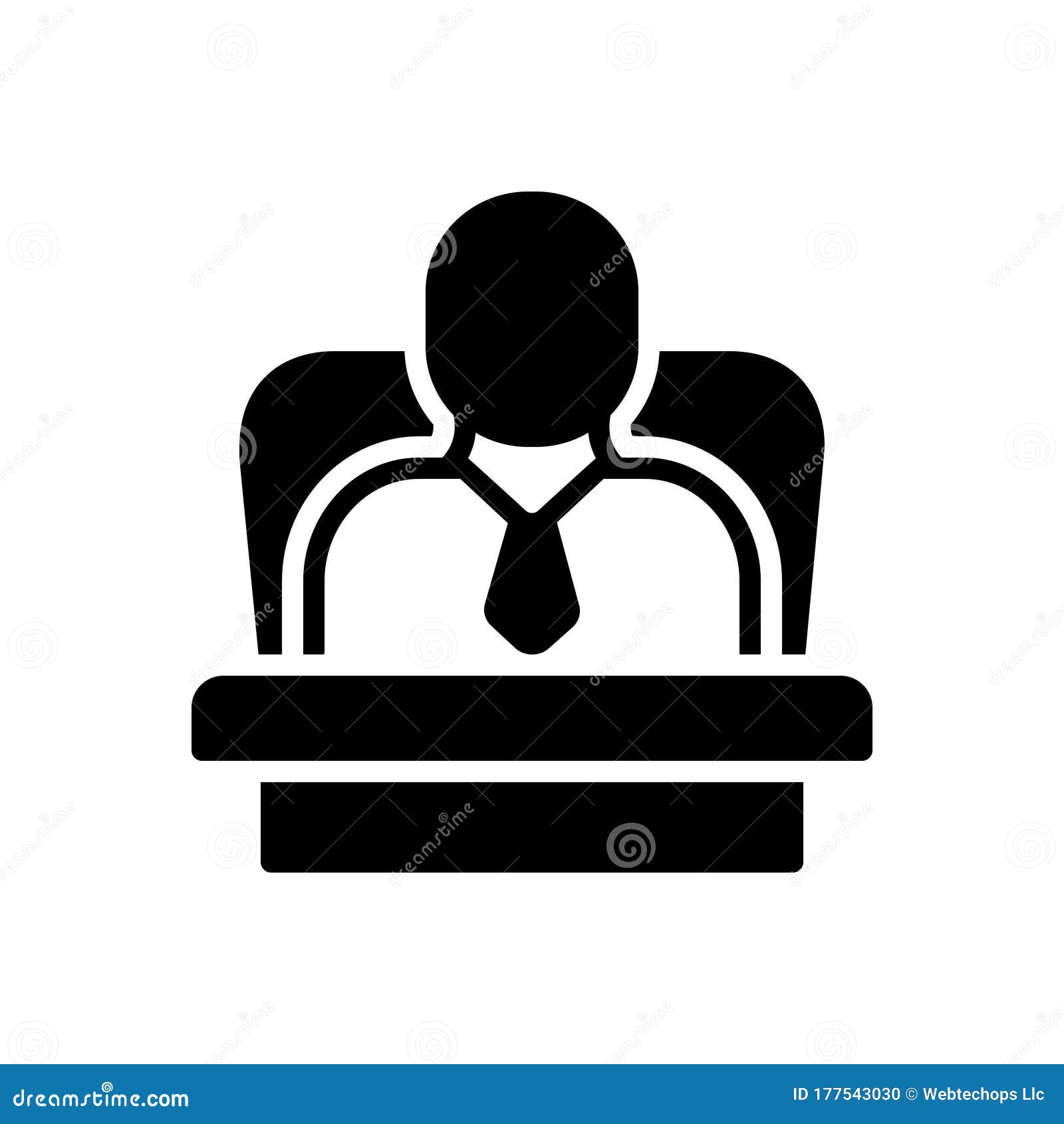 Black Solid Icon for Ceo, Administrator and Executive Stock Vector ...