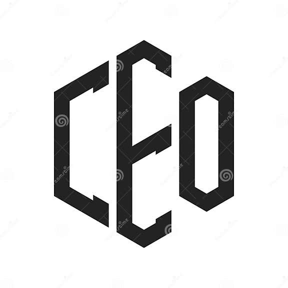 CEO Logo Design. Initial Letter CEO Monogram Logo Using Hexagon Shape ...