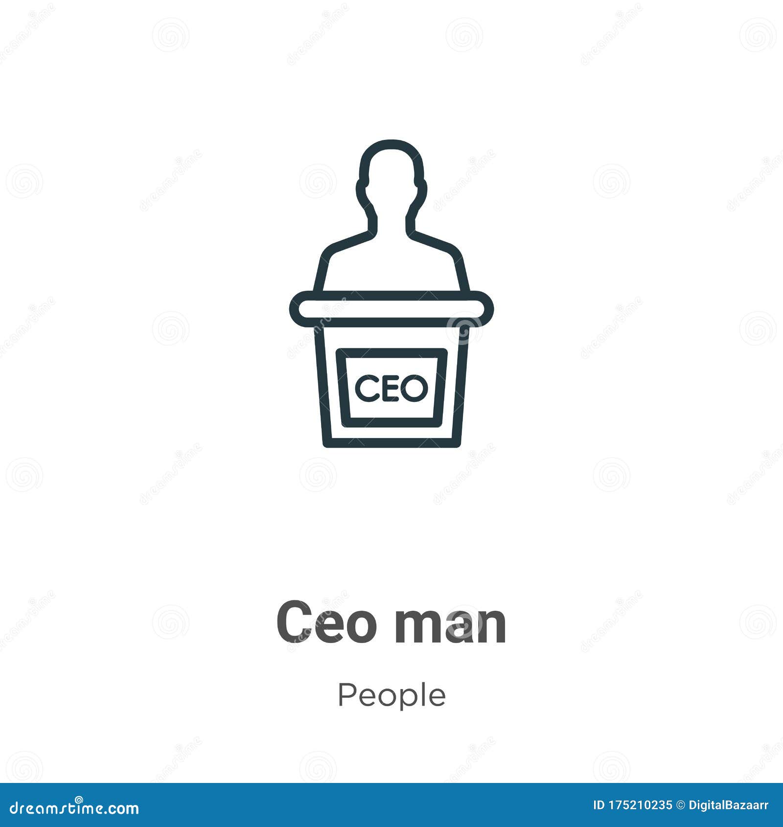 Ceo Man Outline Vector Icon. Thin Line Black Ceo Man Icon, Flat Vector ...
