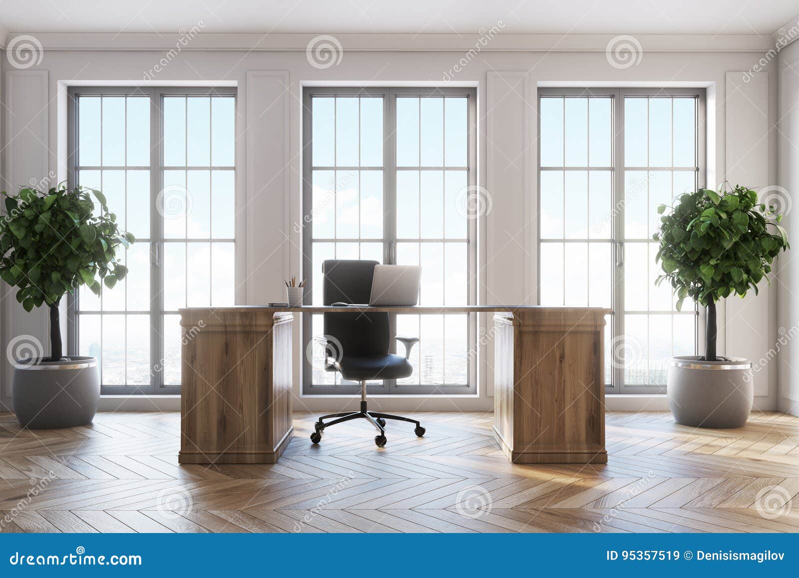 CEO Office Interior, Windows Stock Illustration - Illustration of ...