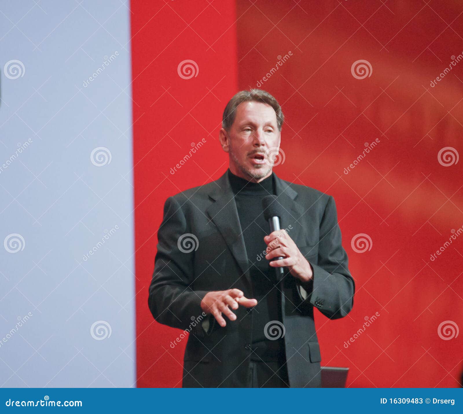 CEO of Oracle Larry Ellison Editorial Stock Photo - Image of microphone ...
