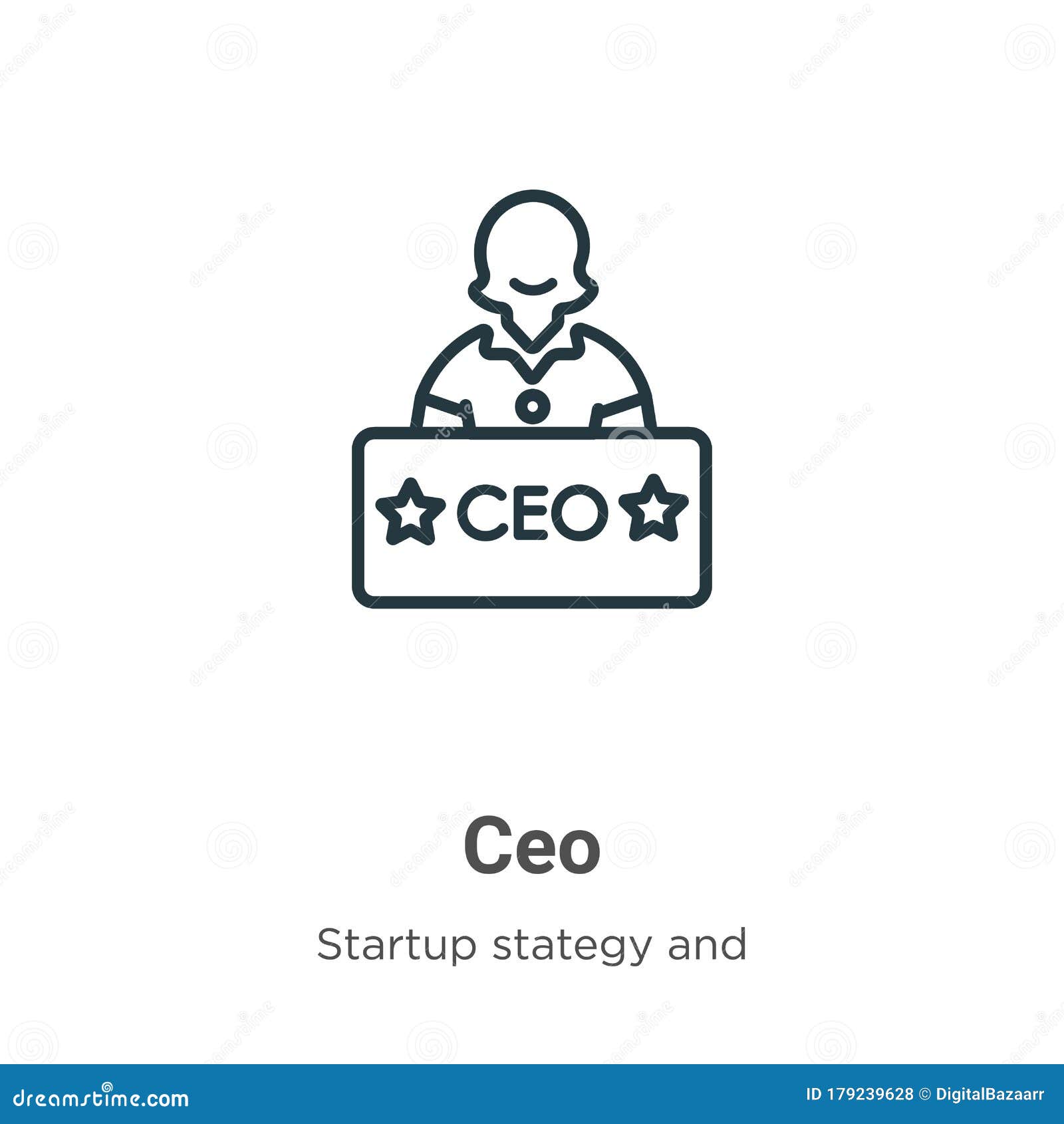 Ceo Outline Vector Icon. Thin Line Black Ceo Icon, Flat Vector Simple ...