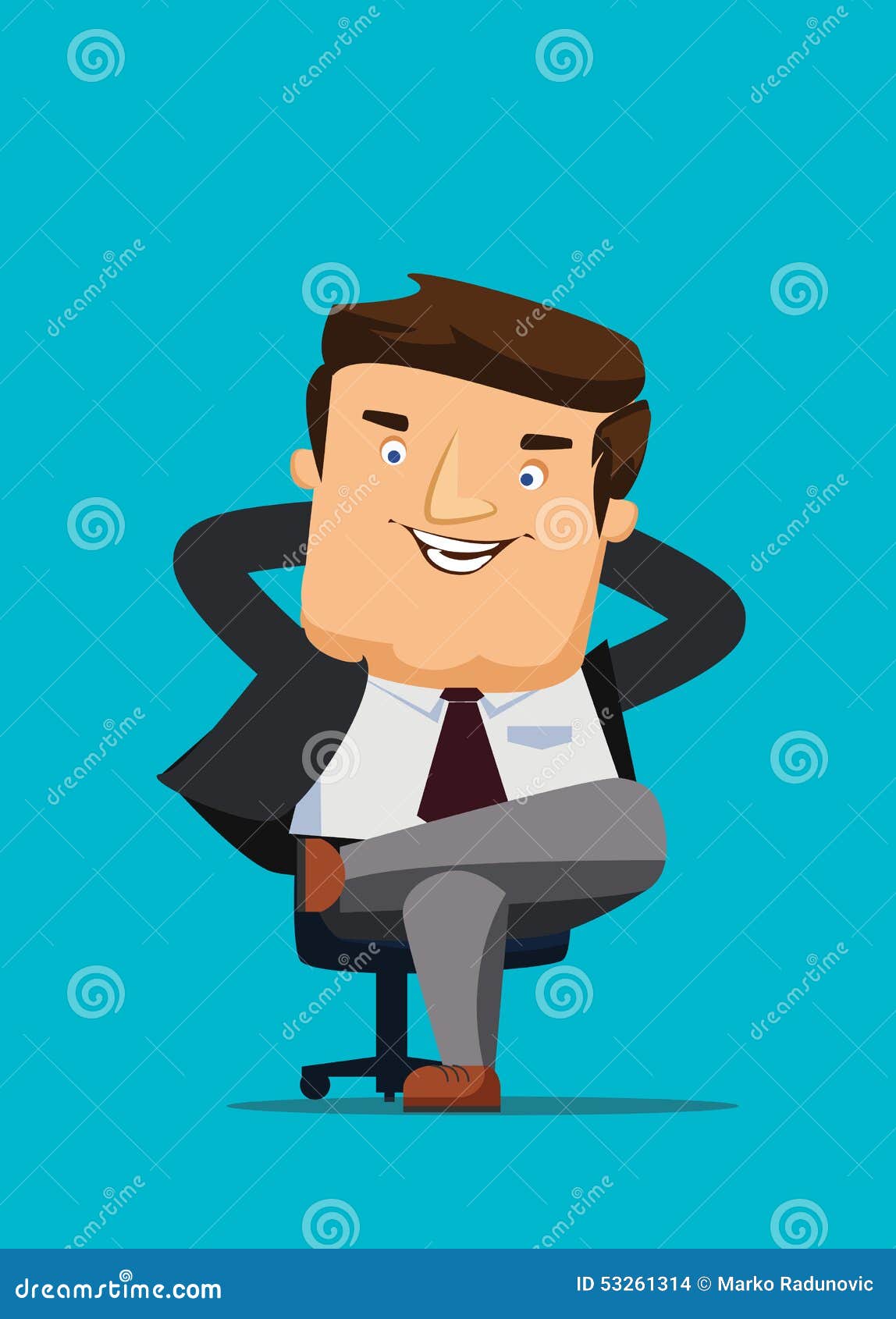CEO Sitting in a Chair with Big Idea Illustration Stock Illustration ...